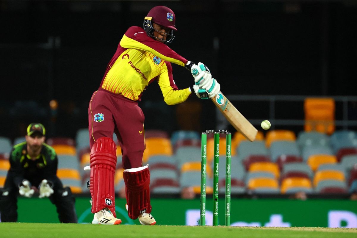 Akeal Hosein prepares to swat the ball away | ESPNcricinfo.com