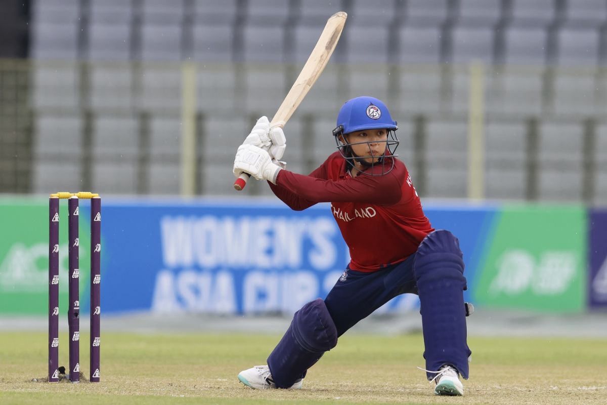 Elsa Hunter of Malaysia prepares to hit the ball | ESPNcricinfo.com