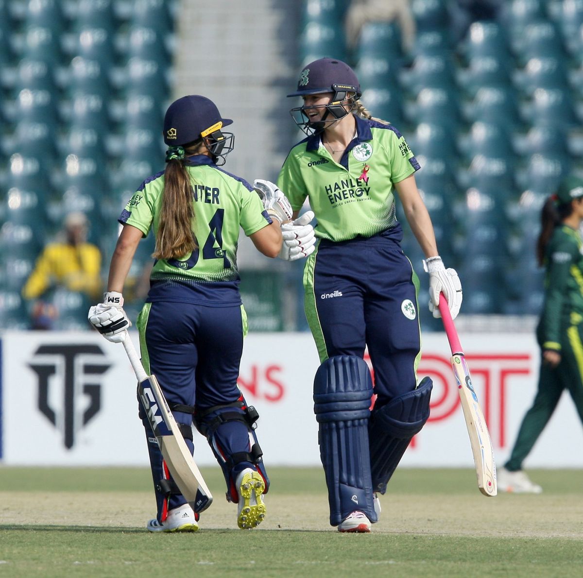 Gaby Lewis and Amy Hunter put on a 110-run opening partnership ...