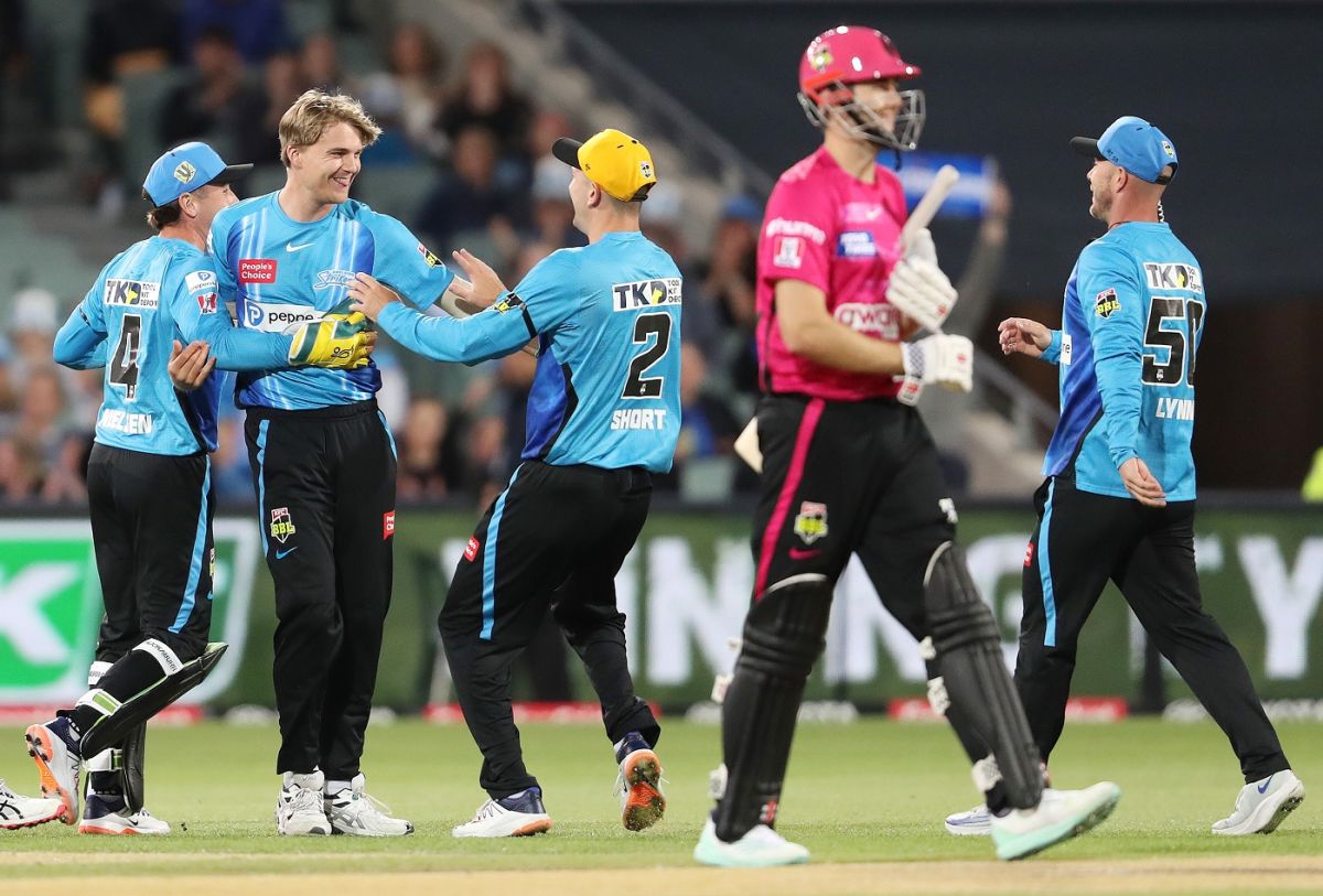 Henry Thornton celebrates the wicket of Kurtis Patterson | ESPNcricinfo.com