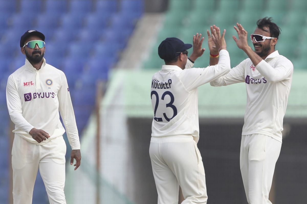 Kuldeep Yadav and Axar Patel get together after a wicket | ESPNcricinfo.com