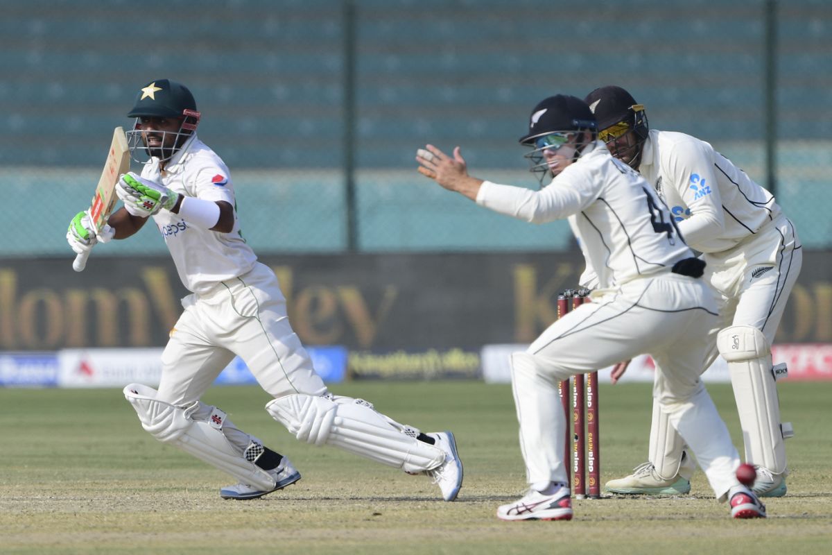 Babar Azam kept Pakistan ticking along amid a turbulent first session ...