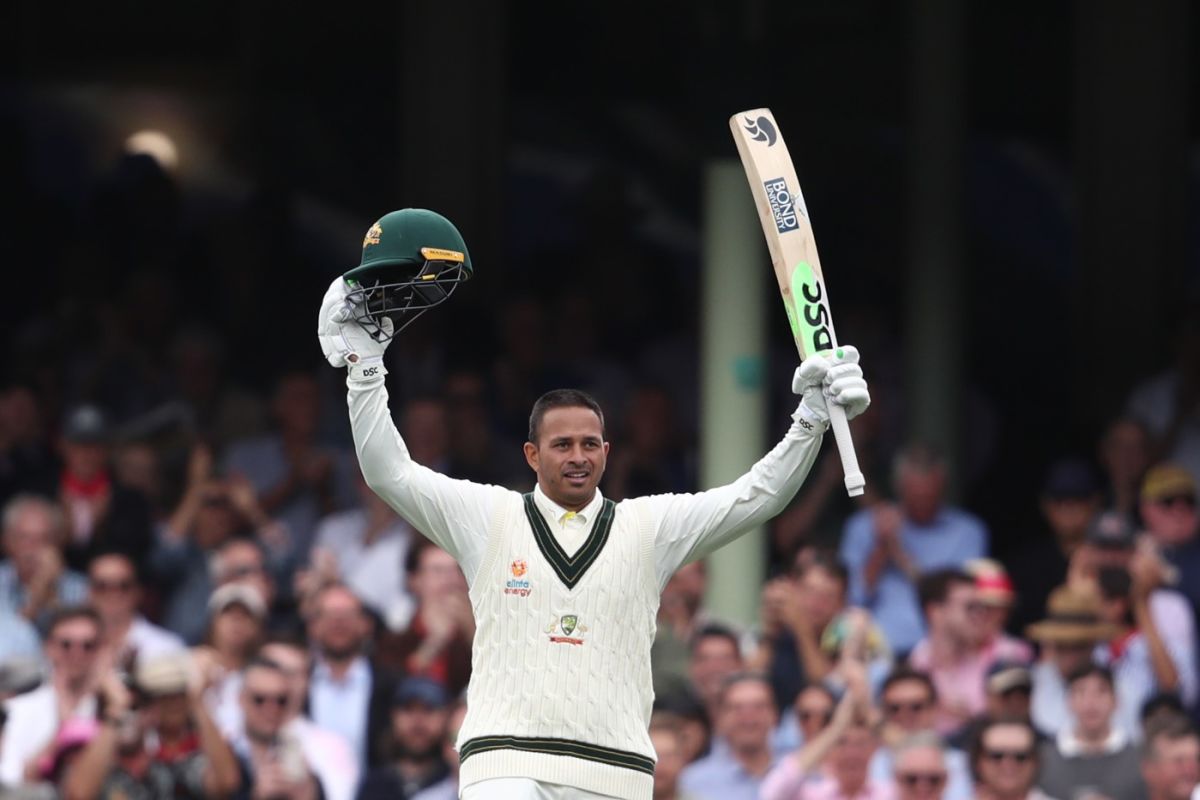 Usman Khawaja celebrates reaching his century | ESPNcricinfo.com