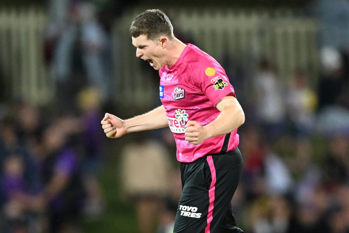 Hayden Kerr got the big wickets of Tim David and D'Arcy Short ...