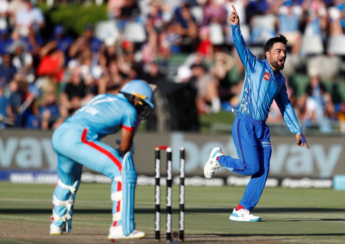 The wicket of Clyde Fortuin was Rashid Khan's 500th in T20 cricket ...