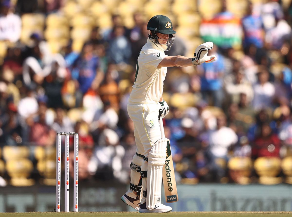 Steven Smith reacts after facing a delivery | ESPNcricinfo.com