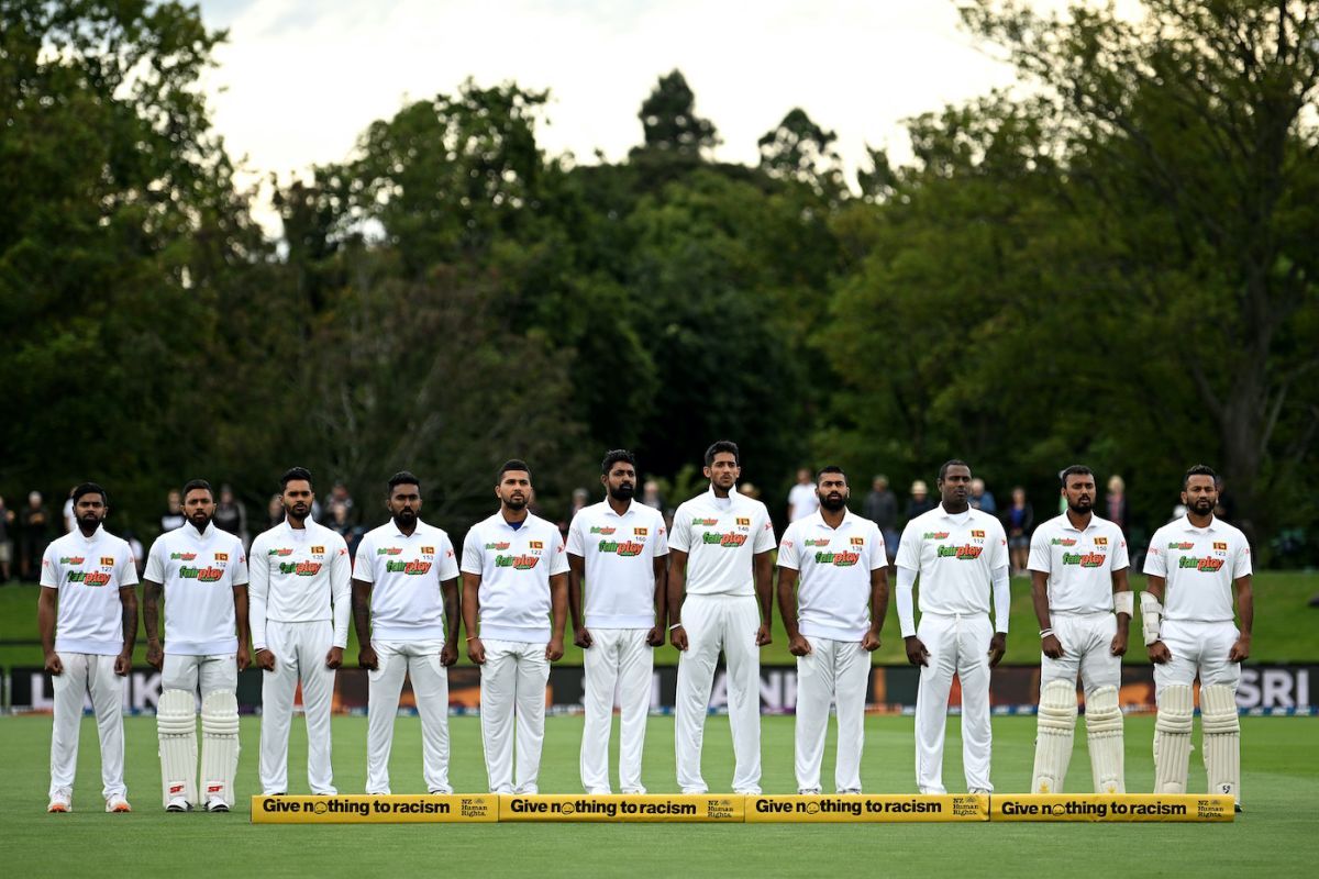 Sri Lanka's players line up for the national anthem | ESPNcricinfo.com
