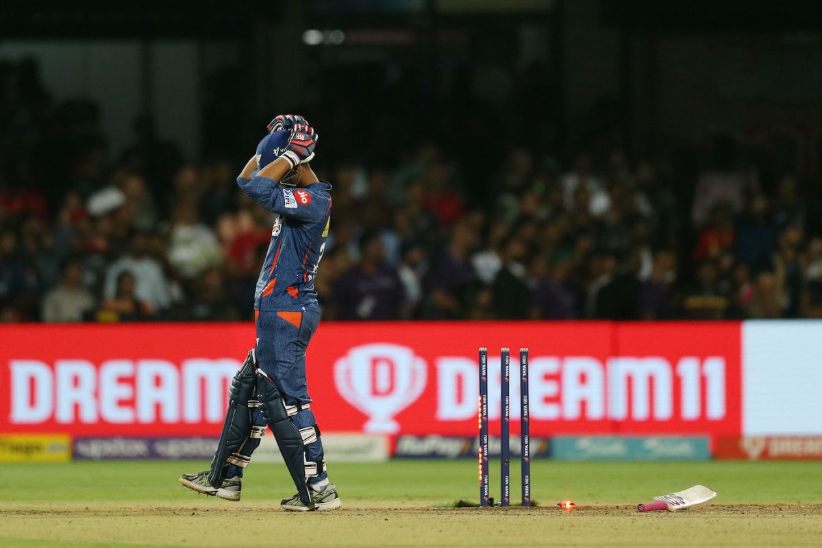 Ayush Badoni one-hand-scooped Wayne Parnell for six, but his swinging ...