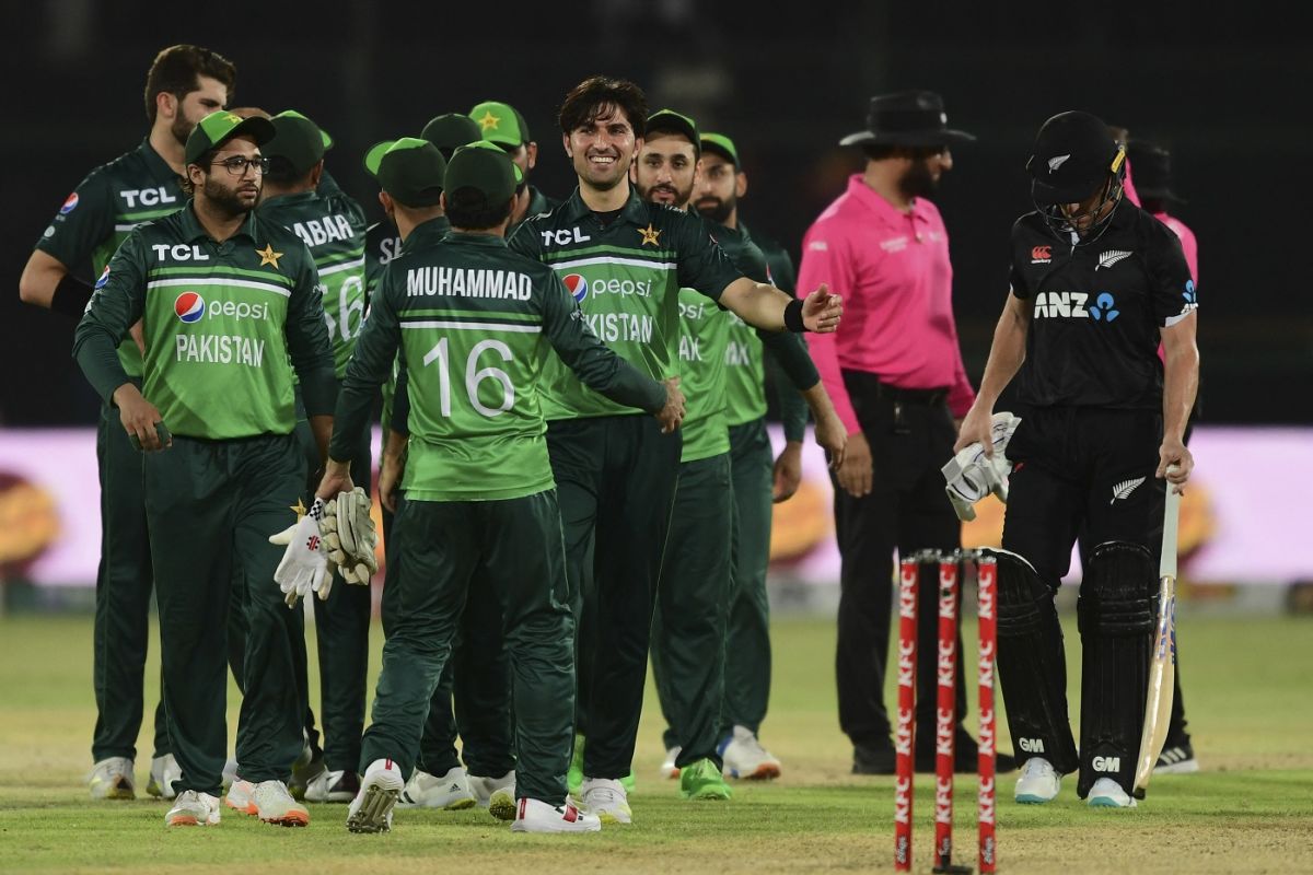 The Pakistan players were an elated bunch after wrapping up the series ...