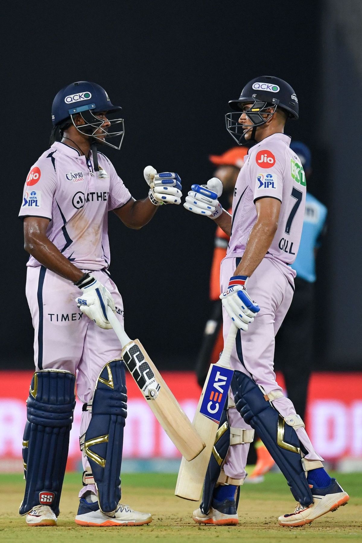 Sai Sudharsan and Shubman punch gloves as Aiden Markram walks ...
