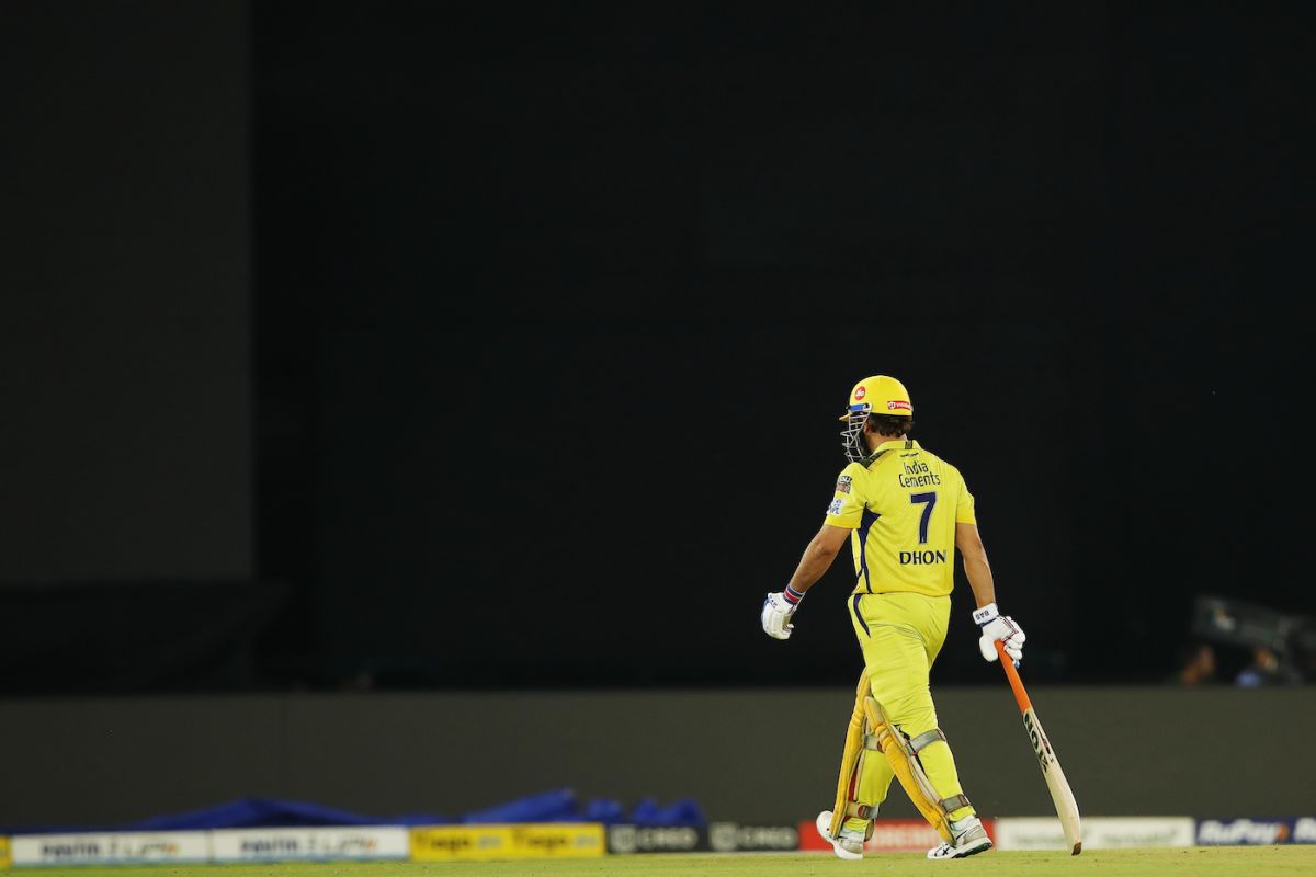 MS Dhoni walks back after a first-ball duck | ESPNcricinfo.com