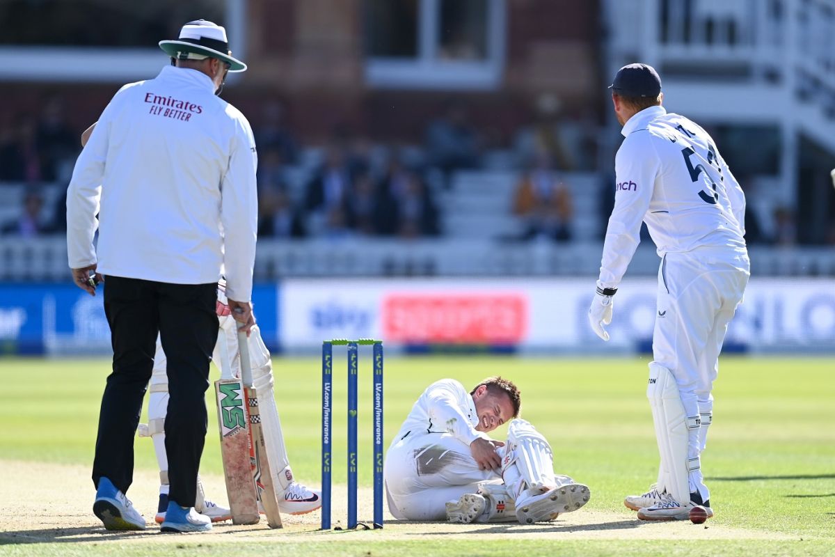 James McCollum twisted his right ankle and was retired hurt. He was ...