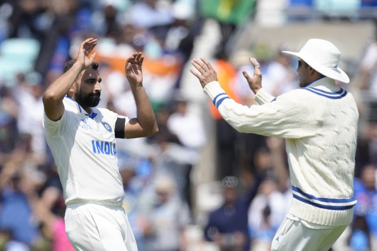 Mohammed Shami celebrates after castling Marnus Labuschagne ...