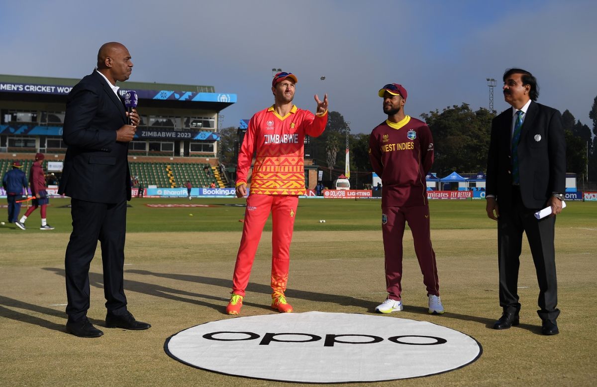 Zimbabwe captain Craig Ervine and West Indies captain Shai Hope at the ...