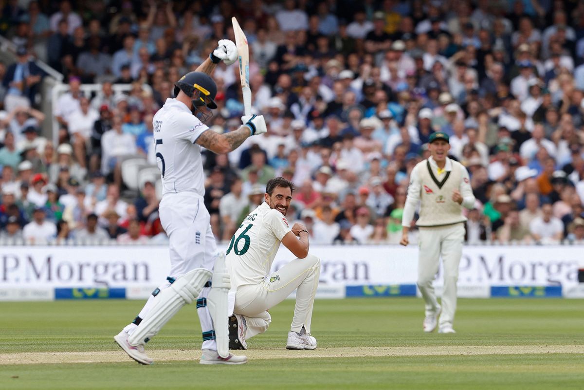 Ben Stokes signals for a review after being given out | ESPNcricinfo.com