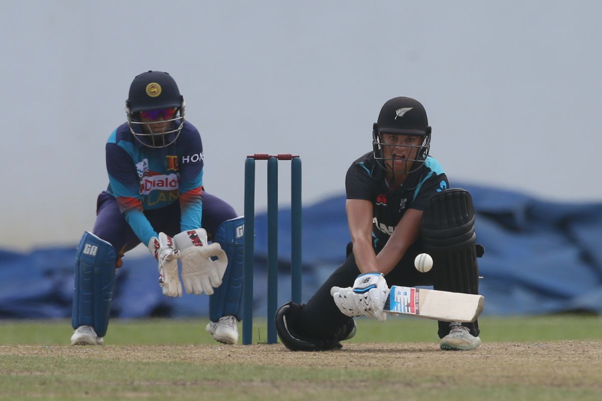 Eden Carson celebrates one of her wickets with Suzie Bates ...
