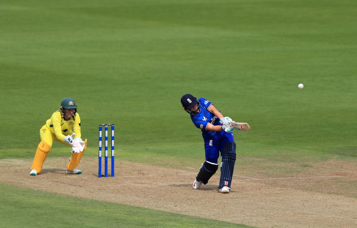 Alice Capsey went for the big shot and holed out to deep midwicket ...