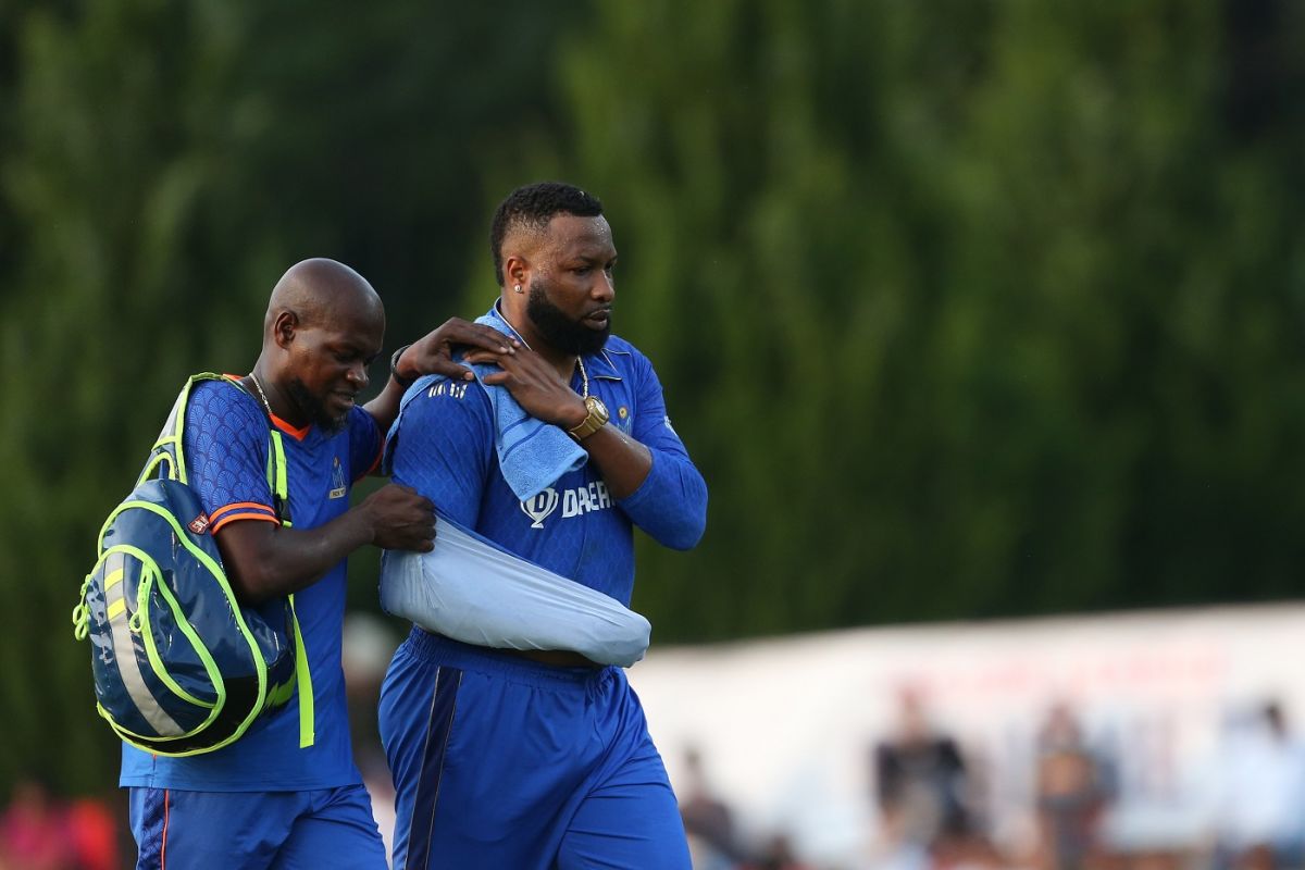 Kieron Pollard injured himself in the field | ESPNcricinfo.com