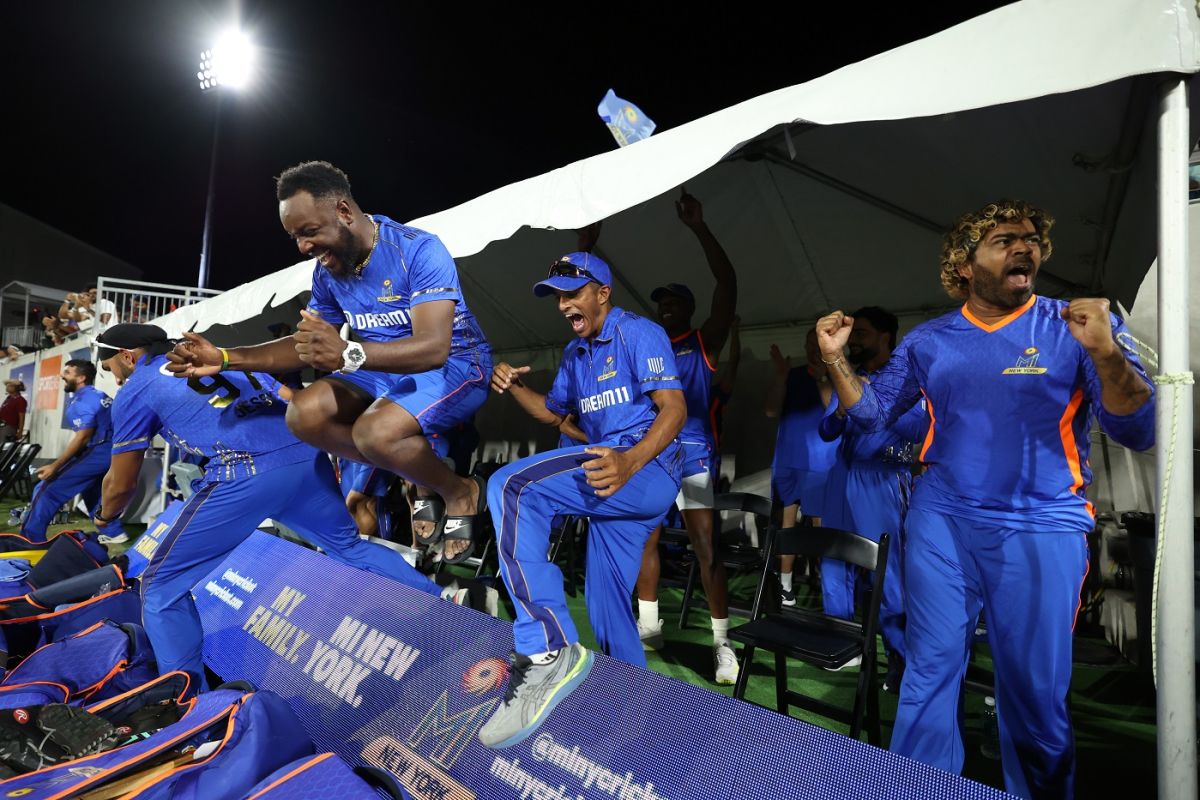 MI New York celebrate winning the inaugural title | ESPNcricinfo.com