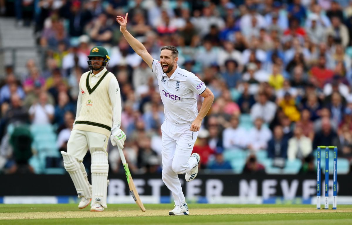 David Warner's final Test innings in England was ended by Chris Woakes ...