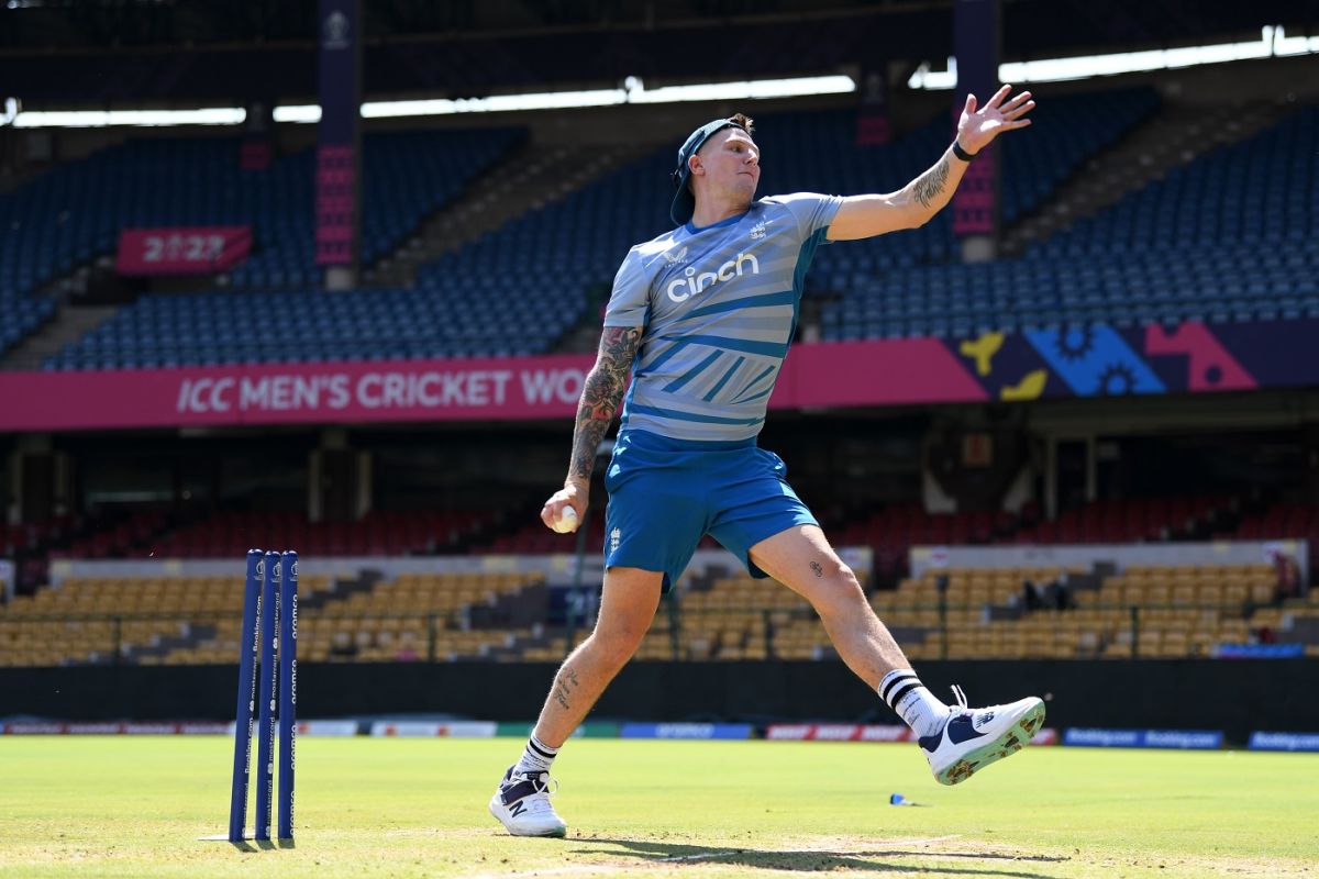 Brydon Carse in action during England's training session | ESPNcricinfo.com