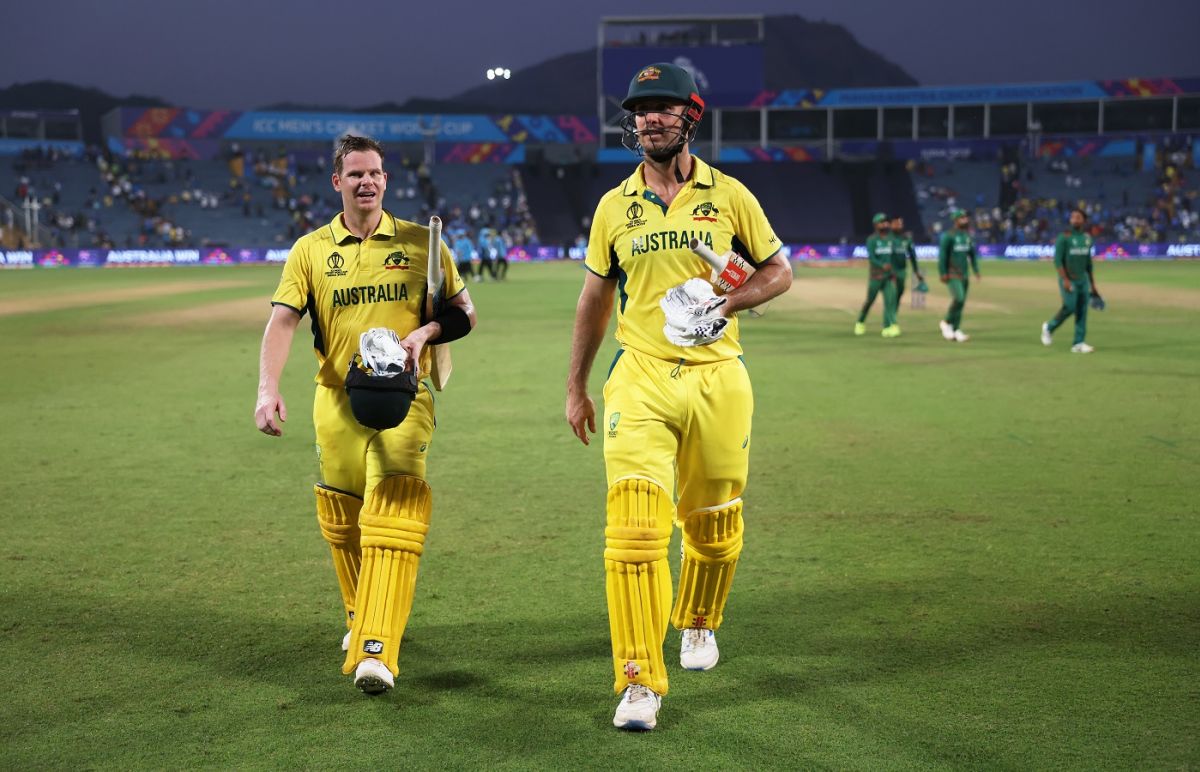 Pat Cummins and Mitchell Marsh celebrate after the win | ESPNcricinfo.com