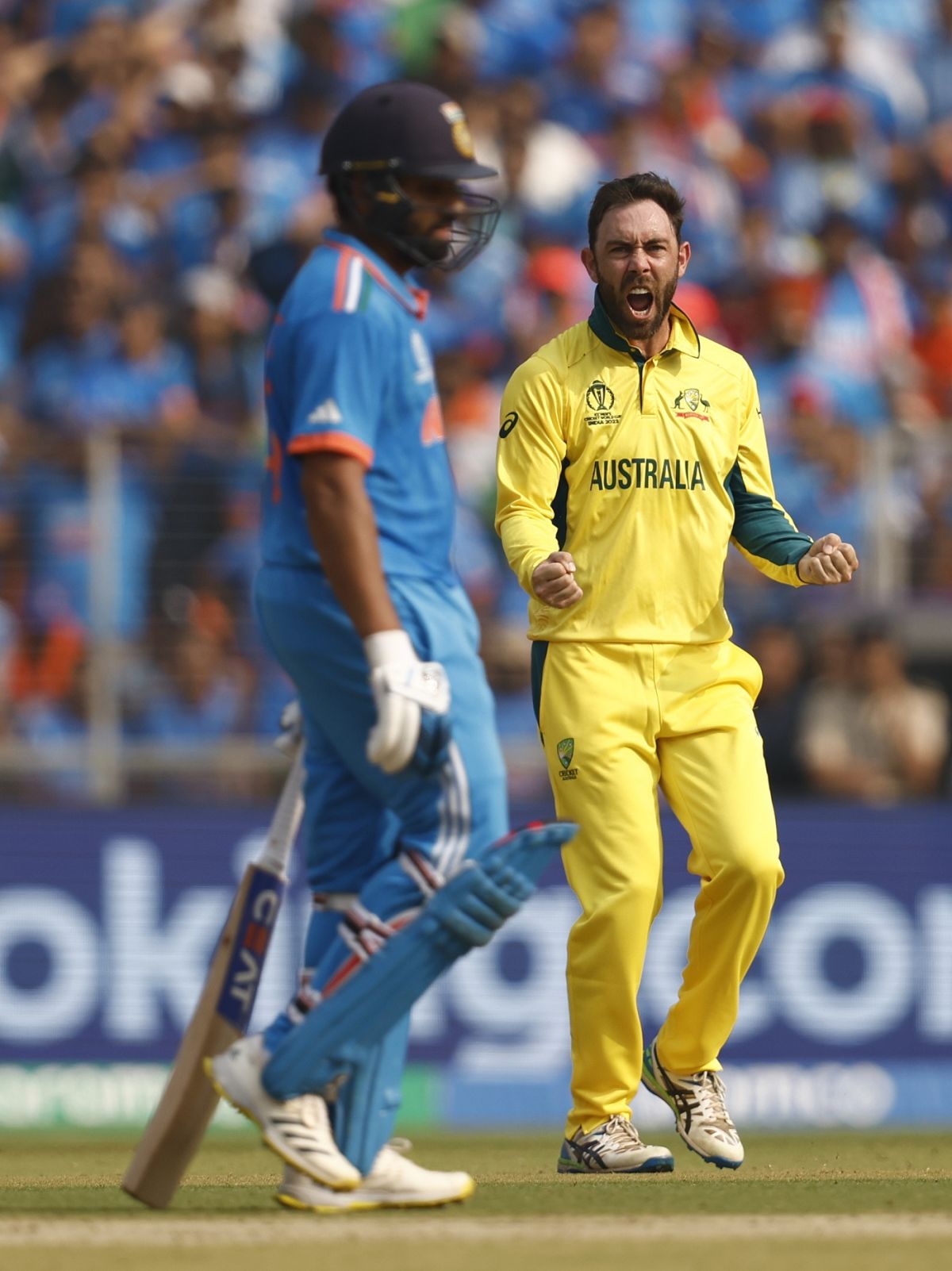 Glenn Maxwell is pumped up after sending back Rohit Sharma ... Glenn Maxwell is pumped up after sending back Rohit Sharma ...
