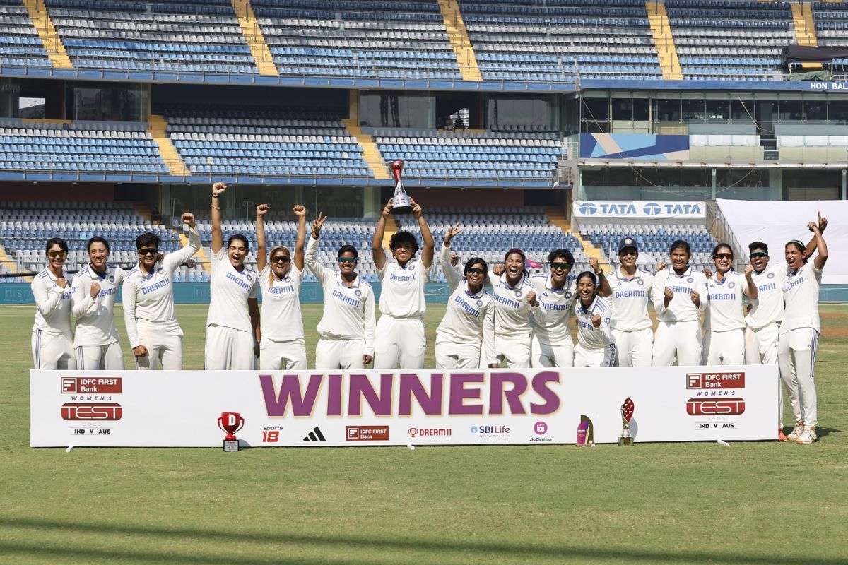 That winning feel - Captain Harmanpreet Kaur poses with the winner's ...