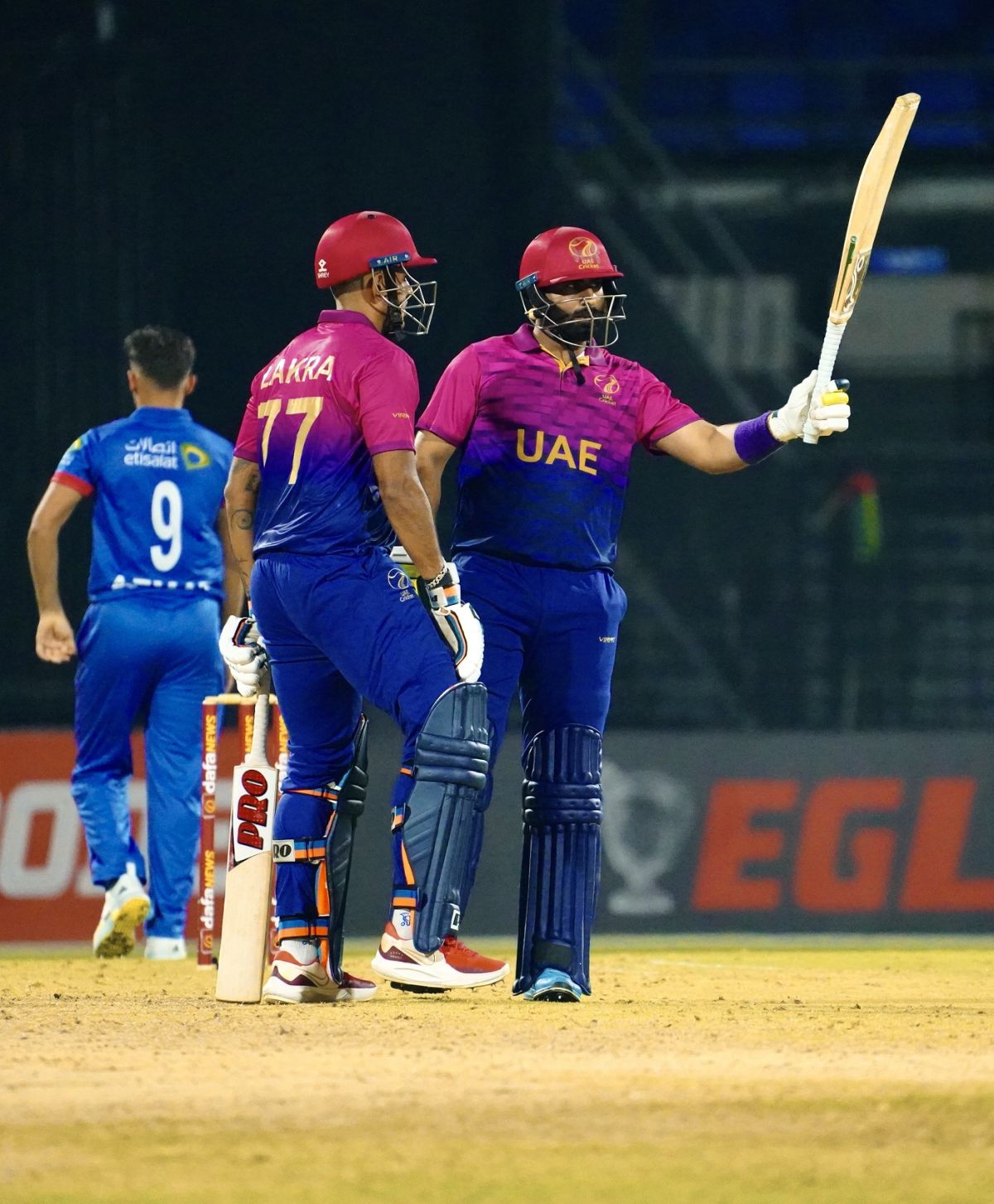 Aryan Lakra's unbeaten 47-ball 63 helped UAE finish their innings on a ...