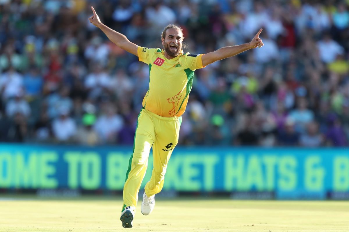 Imran Tahir takes off after dismissing James Neesham | ESPNcricinfo.com