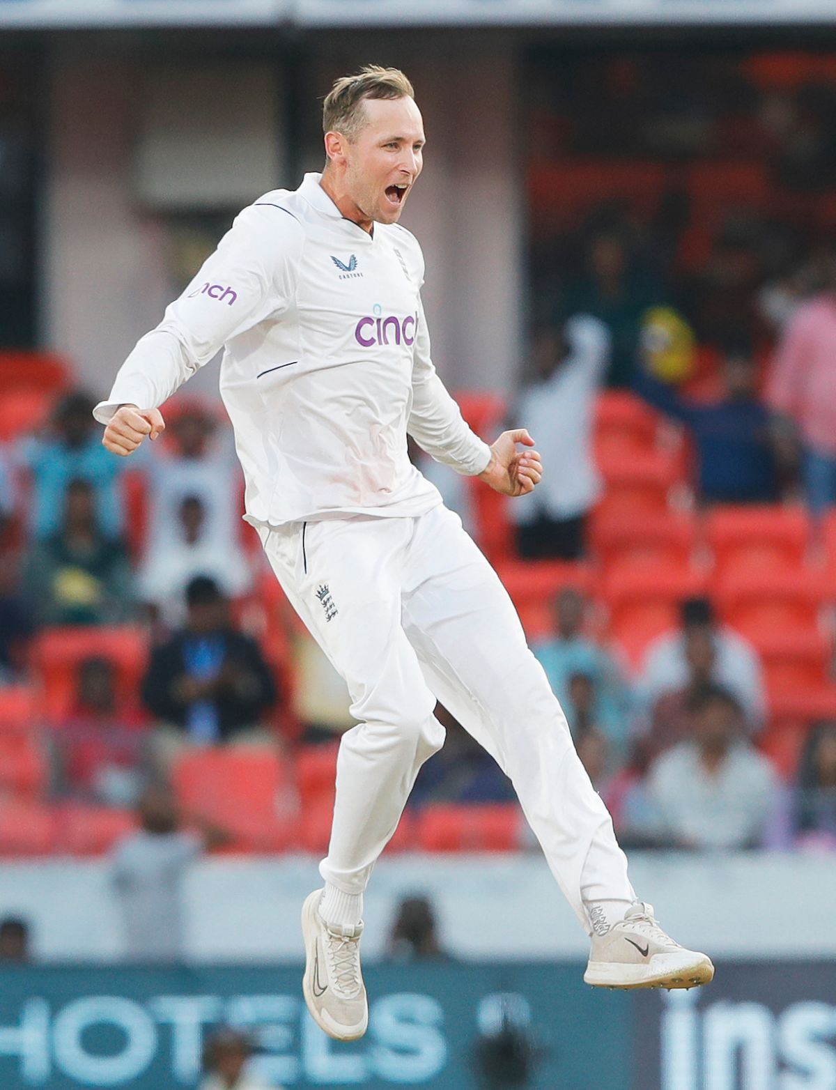 That's the seventh for Tom Hartley and that's the game for England ...