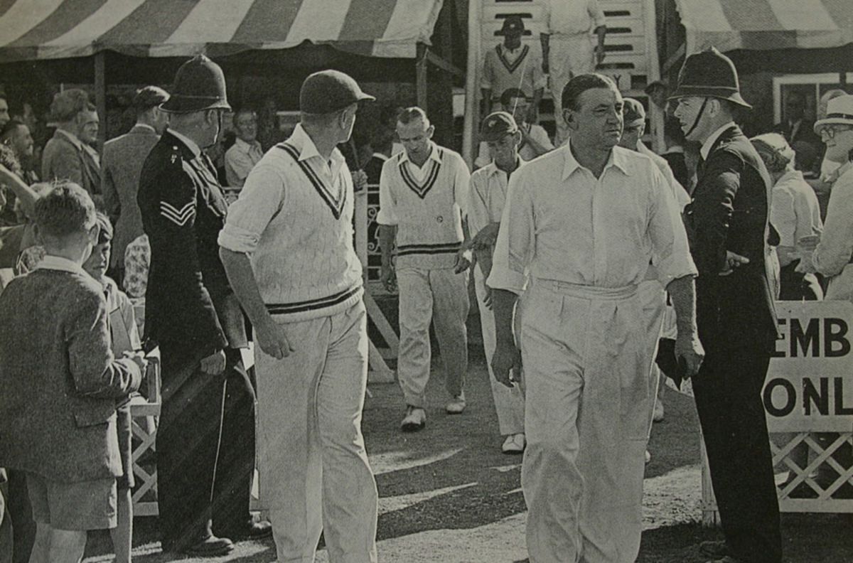 Len Hutton becomes the first man to be given out obstructed the field ...