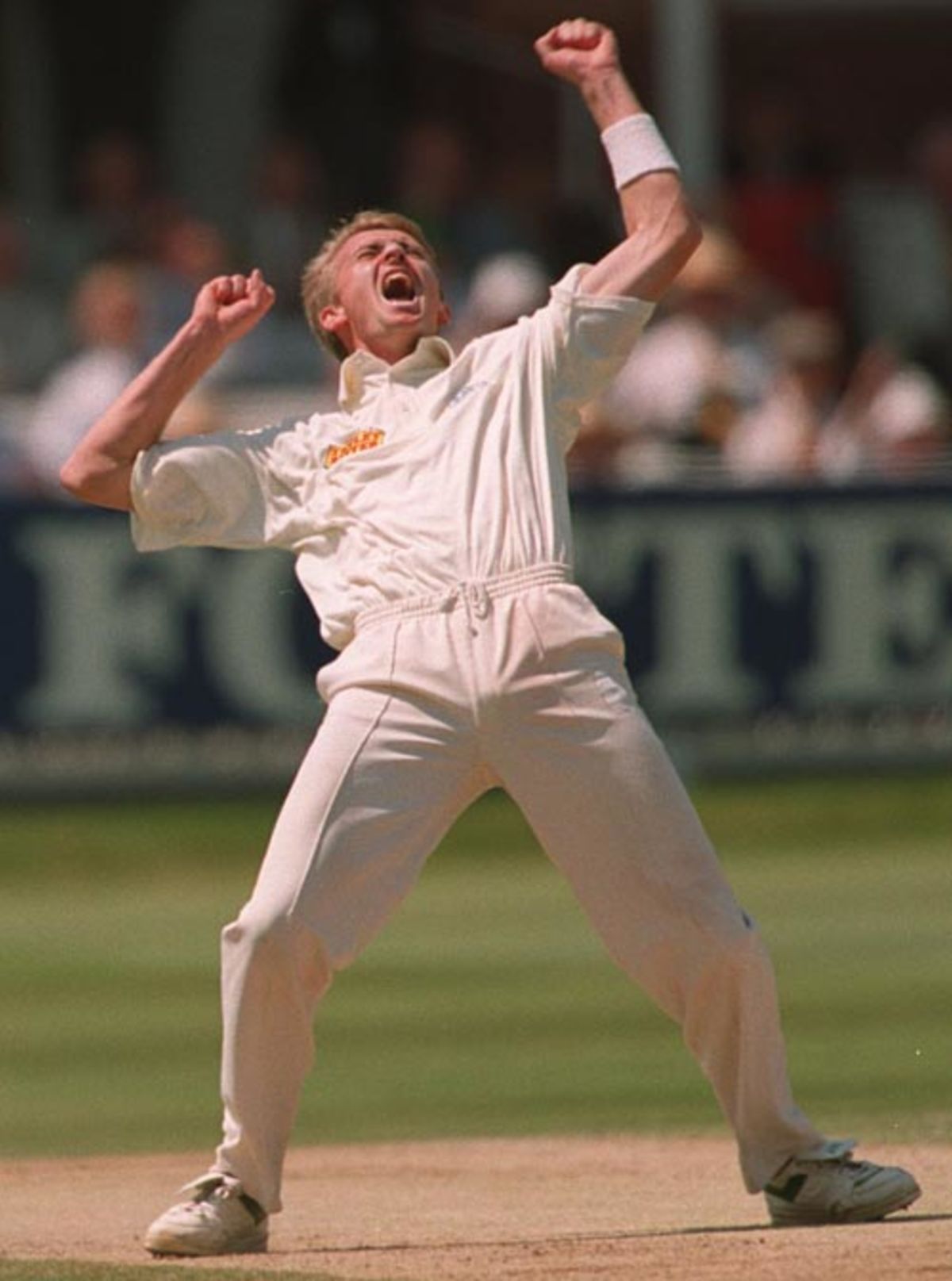 A jubilant Dominic Cork removes Jimmy Adams | ESPNcricinfo.com