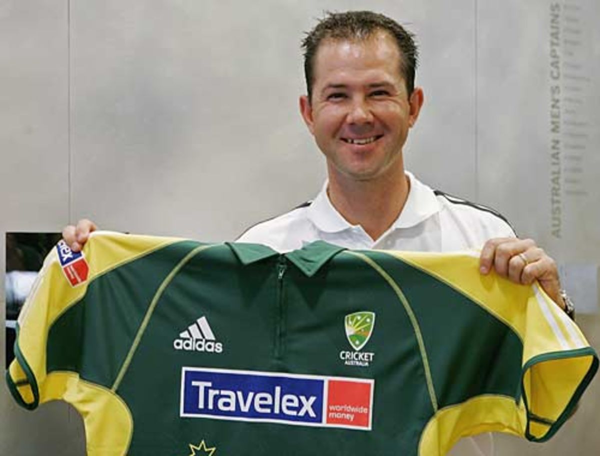 Ricky Ponting displays the new Australian one-day strip | ESPNcricinfo.com