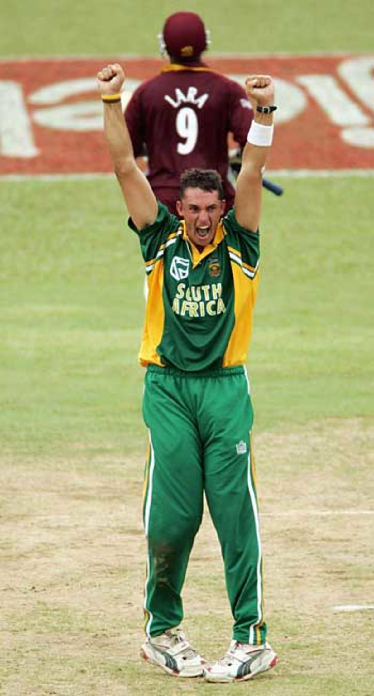 Andre Nel celebrates the wicket of Brian Lara | ESPNcricinfo.com