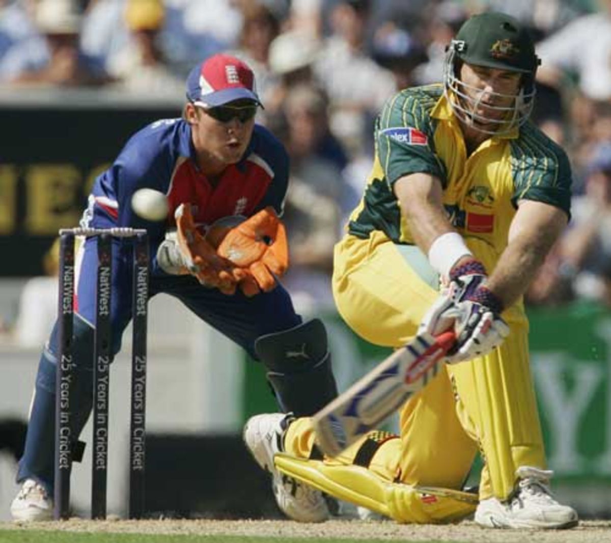 Adam Gilchrist launches a ball into the deep | ESPNcricinfo.com