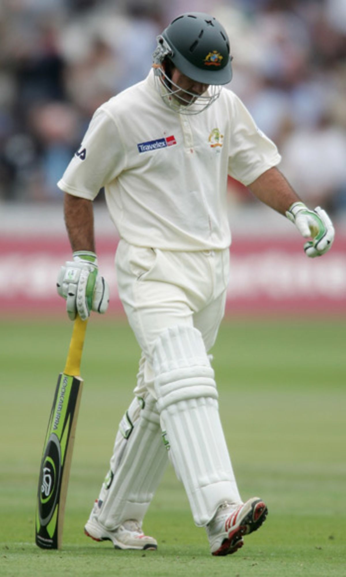 Ricky Ponting, head bowed, makes his way back to the pavillion | ESPNcricinfo.com