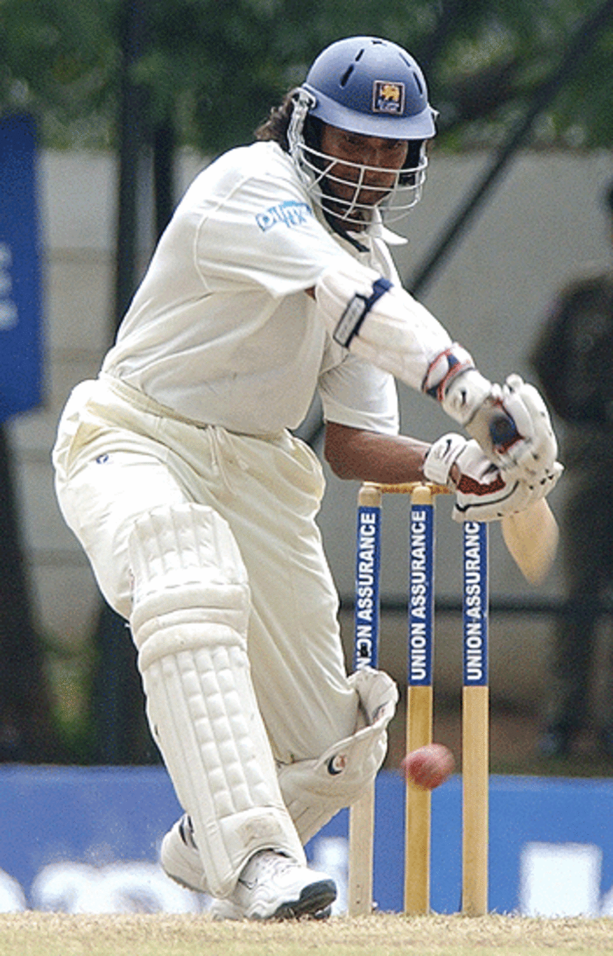 Kumar Sangakkara drives during the second Test versus West Indies ...