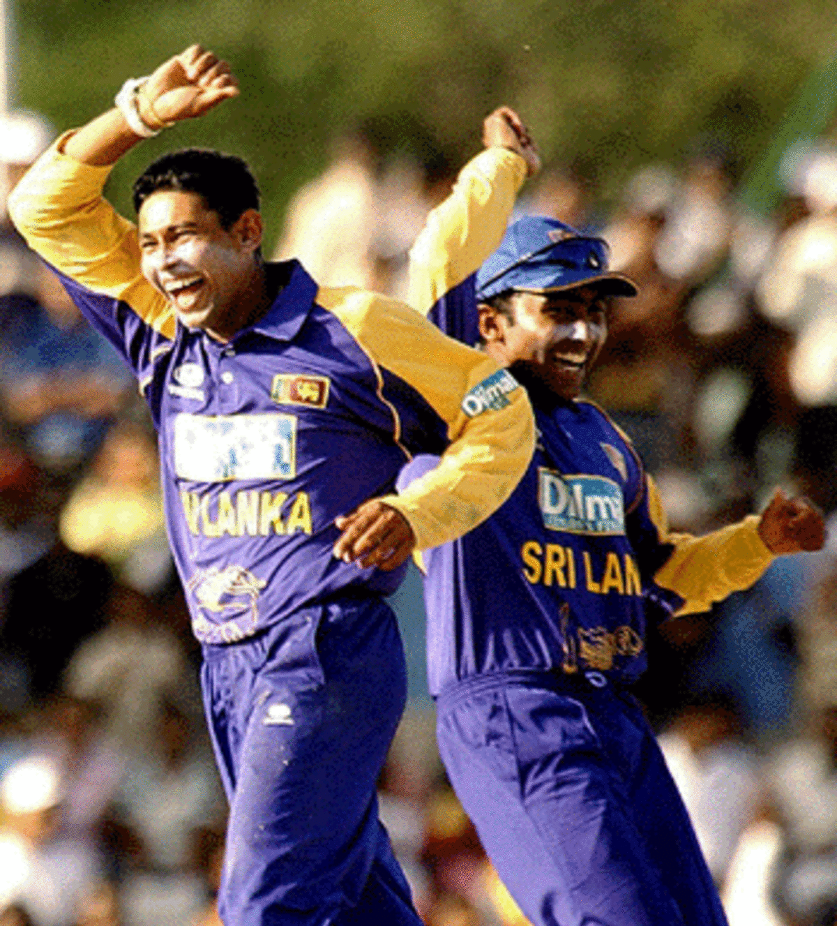 Tillakaratne Dilshan and Mahela Jayawardene do the celebratory jig ...