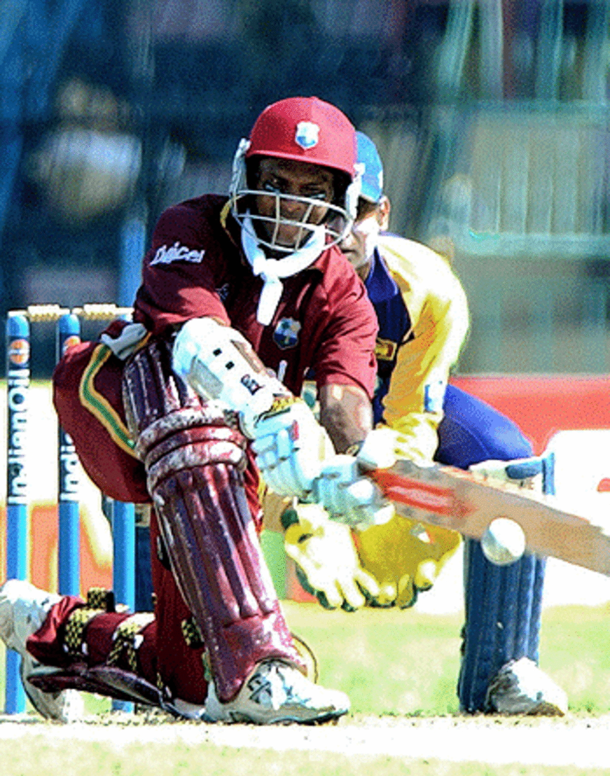 Shivnarine Chanderpaul sweeps the ball during his knock of 57 ... Shivnarine Chanderpaul sweeps the ball during his knock of 57 ...