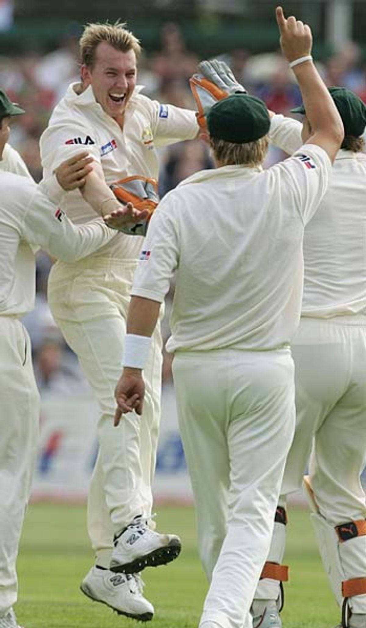 A delighted Brett Lee celebrates bowling Andrew Strauss | ESPNcricinfo.com