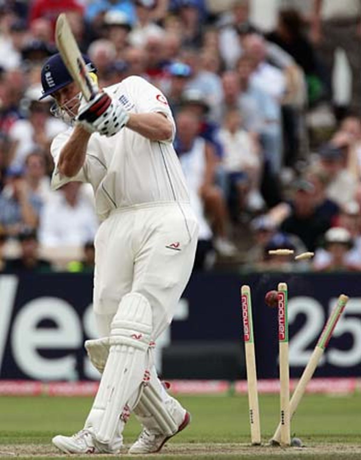 Andrew Flintoff is bowled for 5 by Glenn McGrath | ESPNcricinfo.com