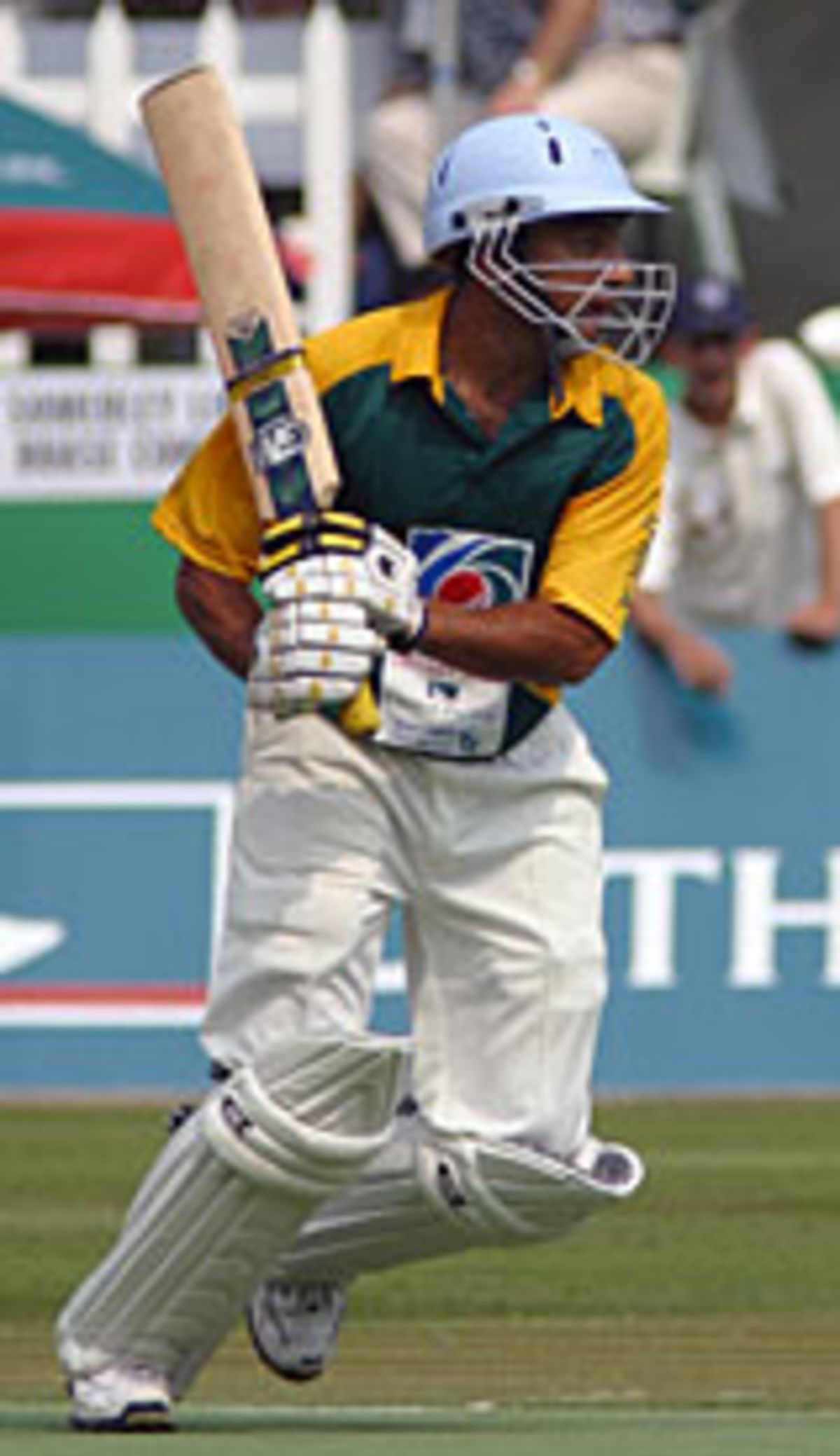 Goolam Bodi pushes one to long off. | ESPNcricinfo.com