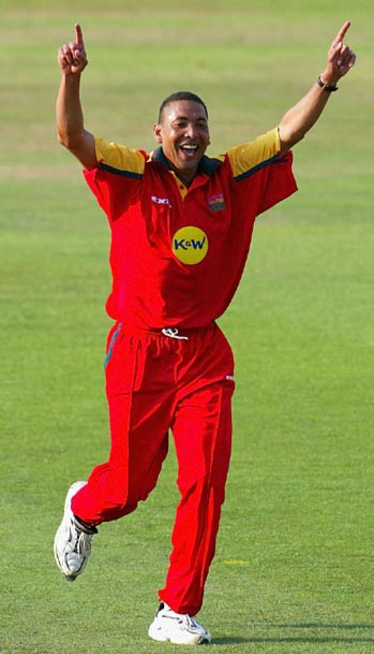 Phil Defreitas celebrates dismissing Adam Hollioake | ESPNcricinfo.com