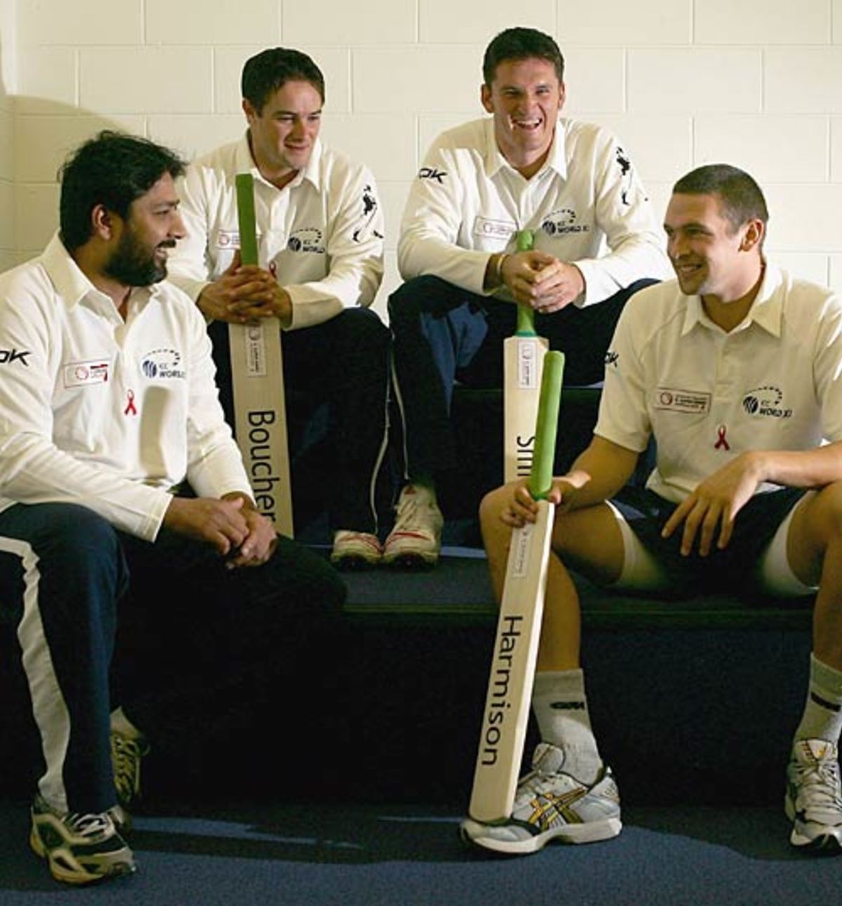 Makhaya Ntini celebrates after trapping Michael Clark in front ...