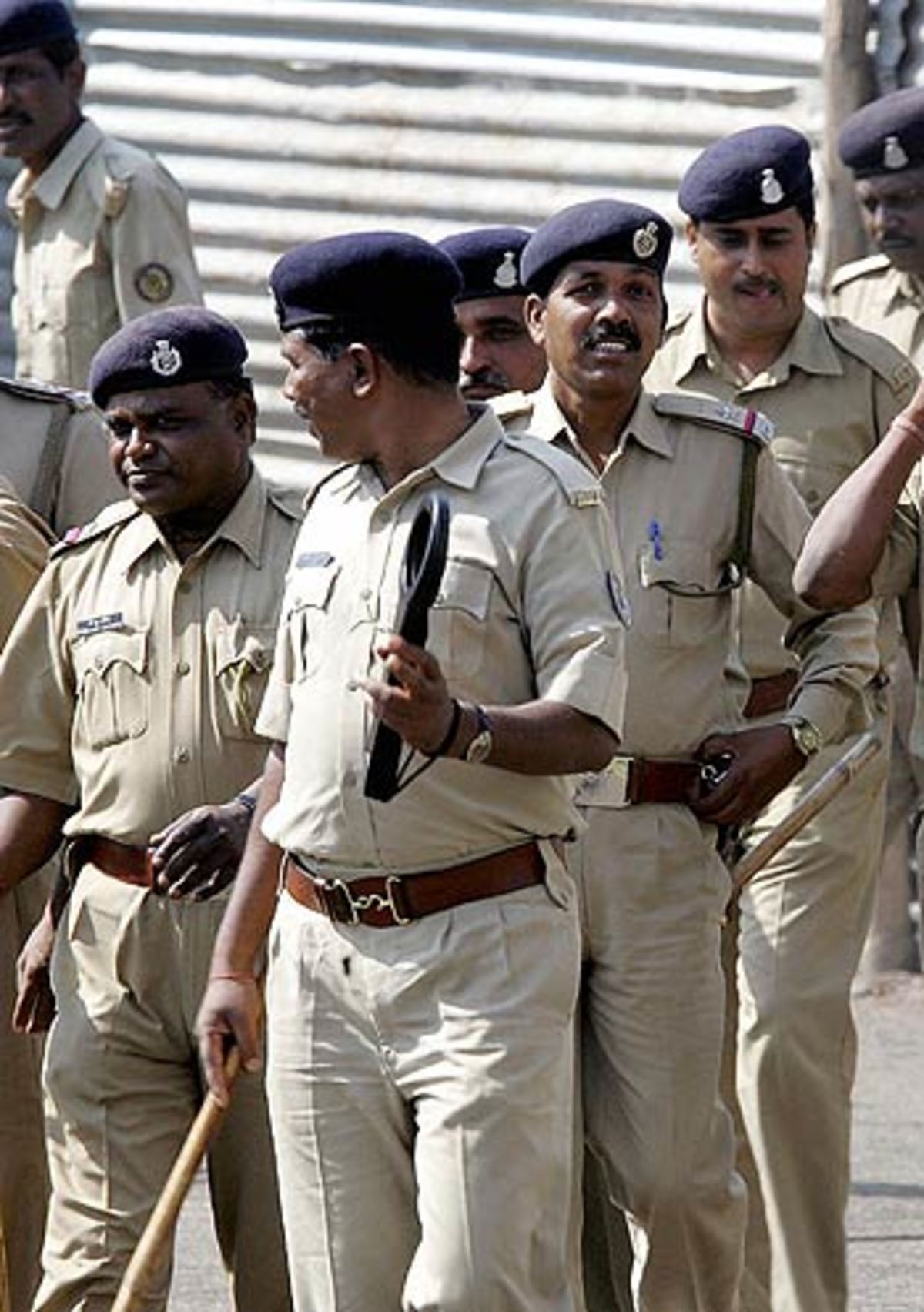 Policemen watch India and Sri Lanka practise | ESPNcricinfo.com