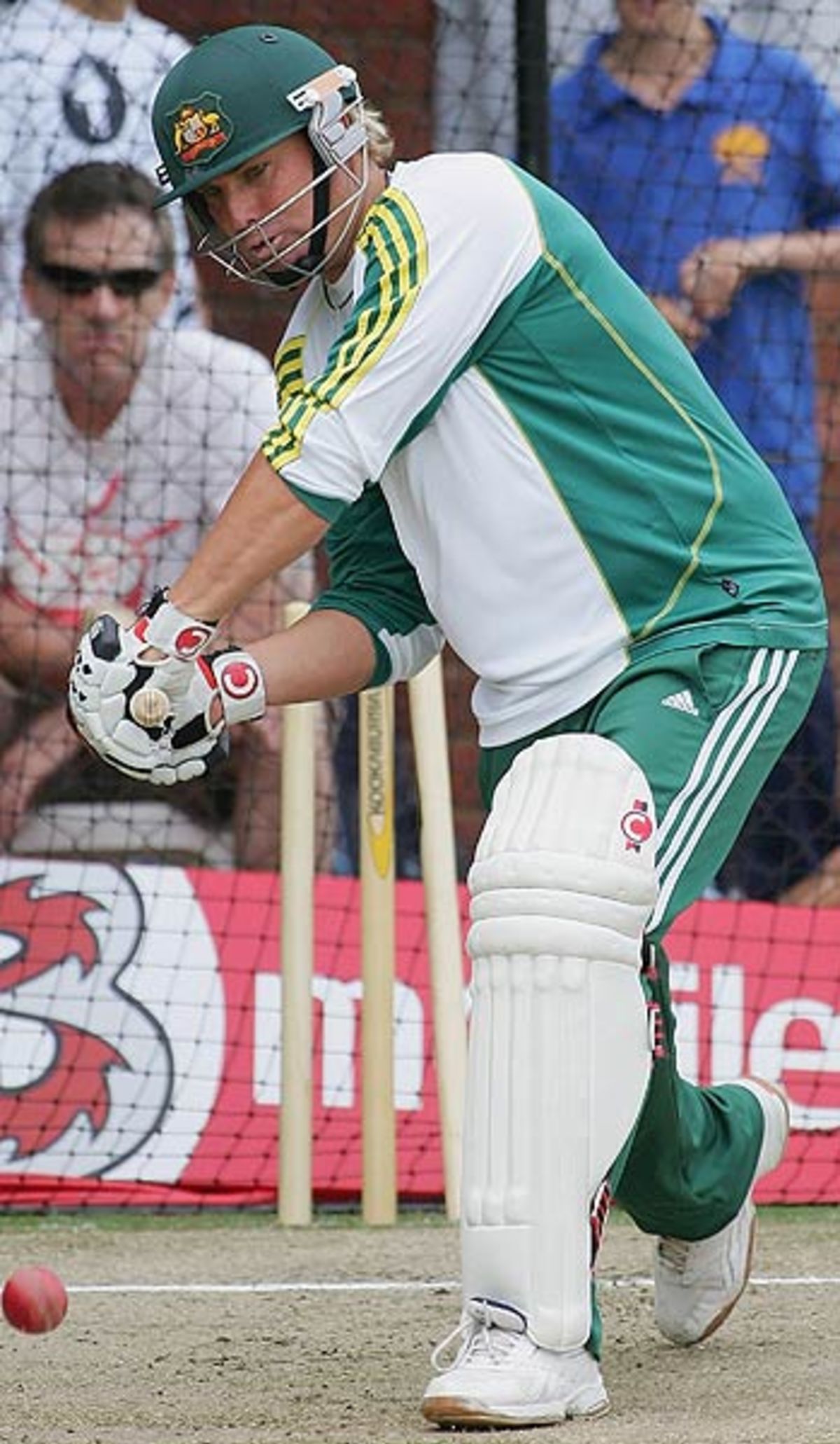 Andrew Symonds bats at the nets ahead of the third Test, Adelaide ...