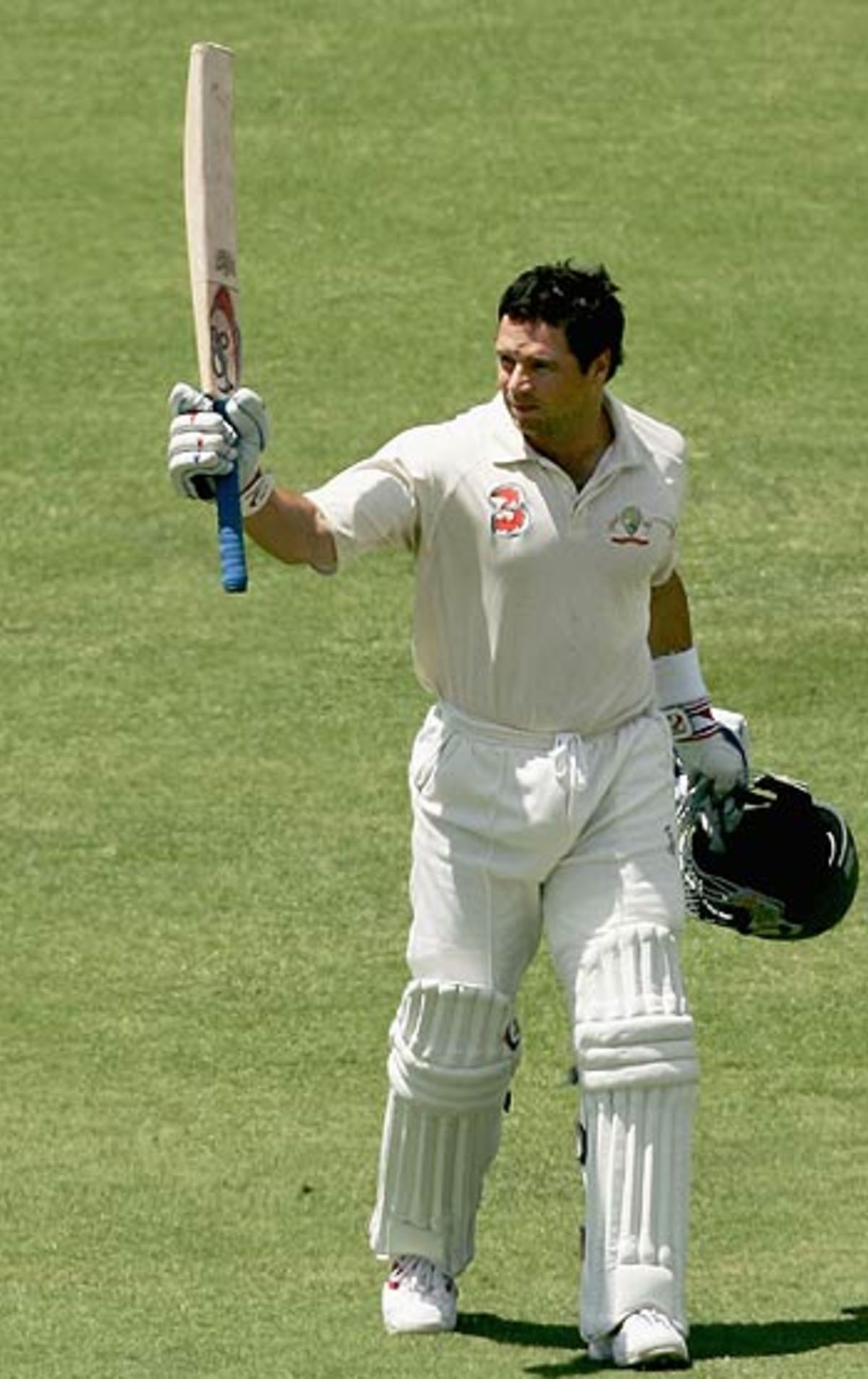 Brad Hodge reacts after reaching his hundred | ESPNcricinfo.com