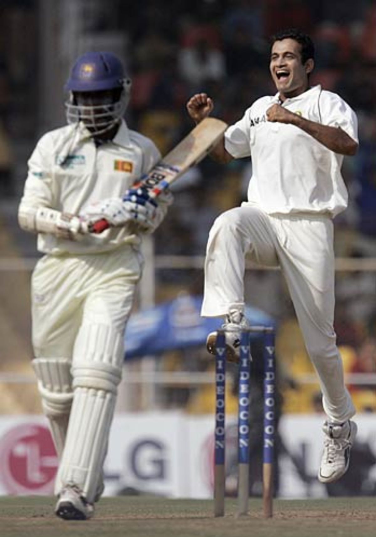 Irfan Pathan is delighted after taking the first wicket | ESPNcricinfo.com
