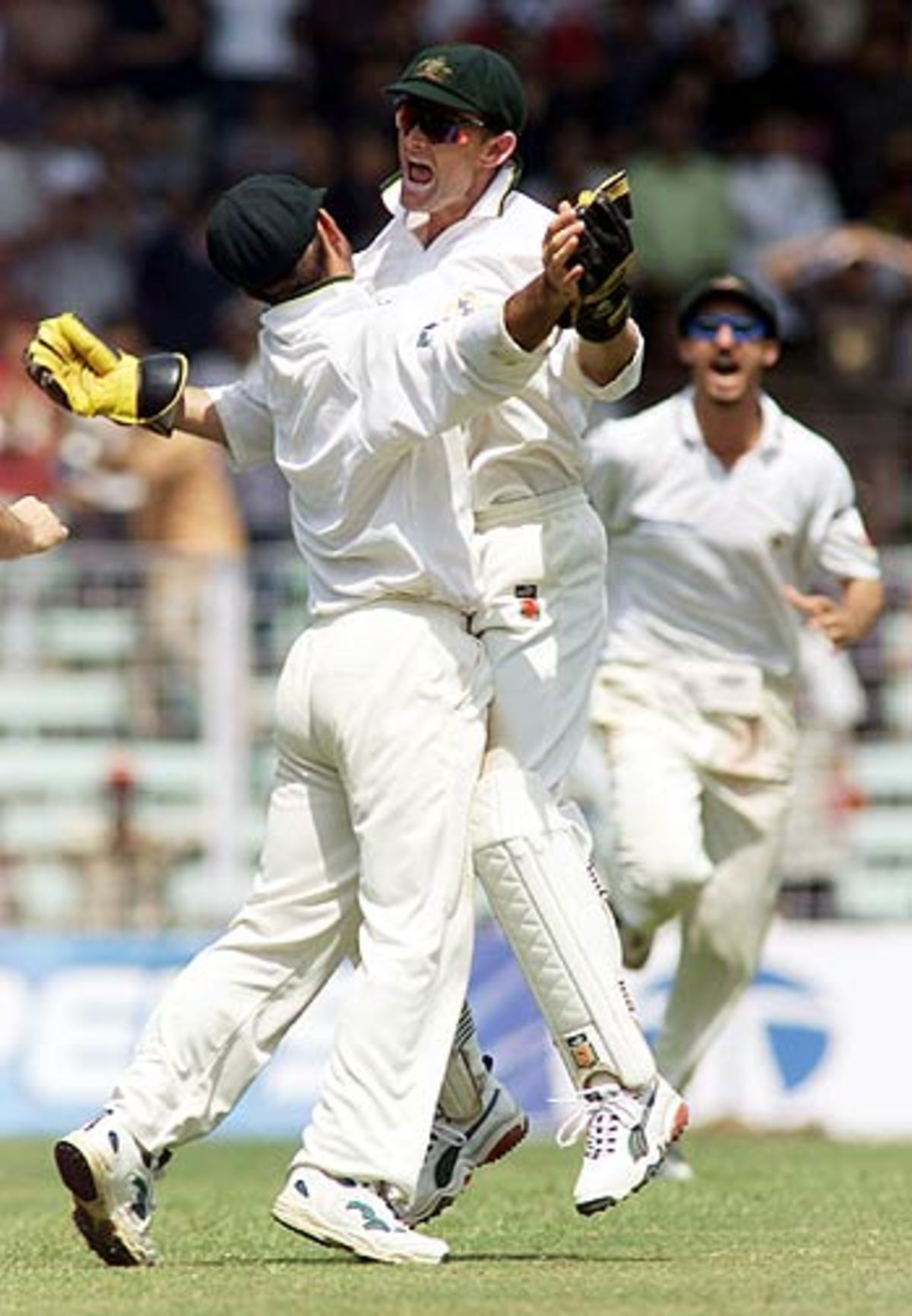 Ricky Ponting and Adam Gilchrist celebrate the dismissal of Sachin ...